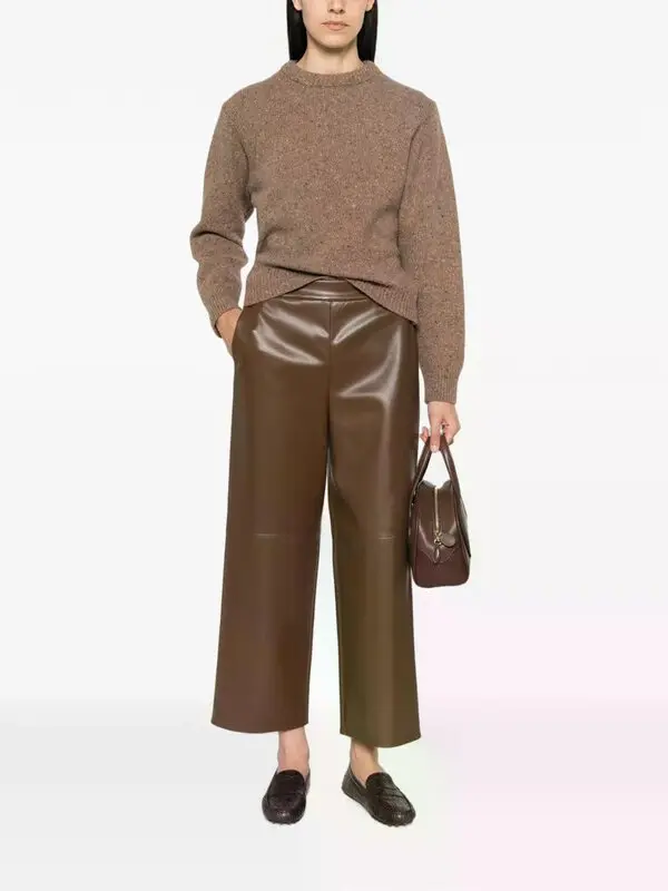 Max Mara Faux-leather Cropped Trousers