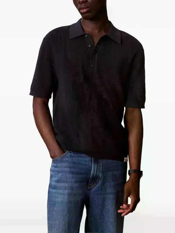 Calvin Klein Ribbed-knit Polo Shirt