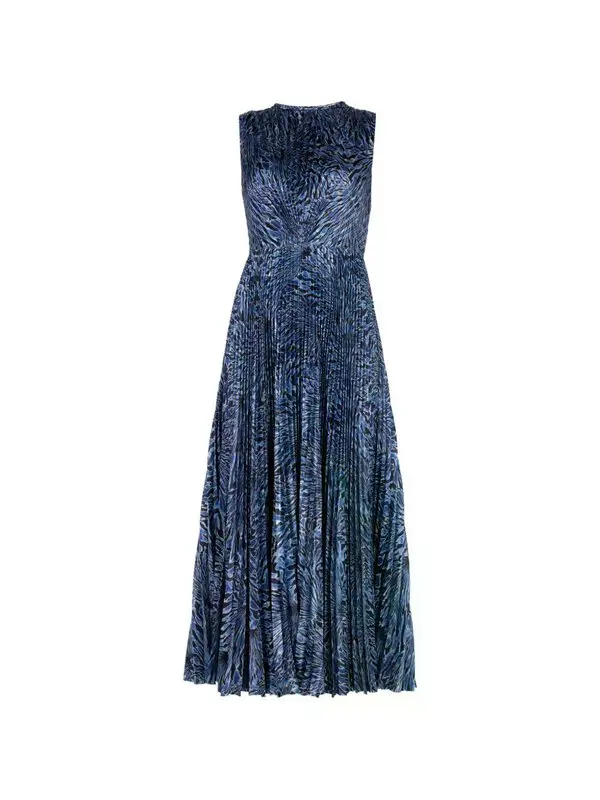 Ulla Johnson Malin Pleated Midi Dress - Blue