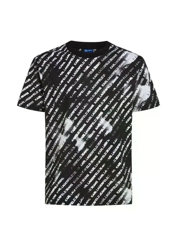 Karl Lagerfeld All-over Ombré Logo T-shirt - Black