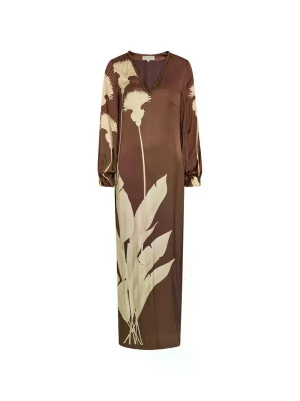 ANDRES OTALORA Palmas Floral-print Maxi Dress - Brown