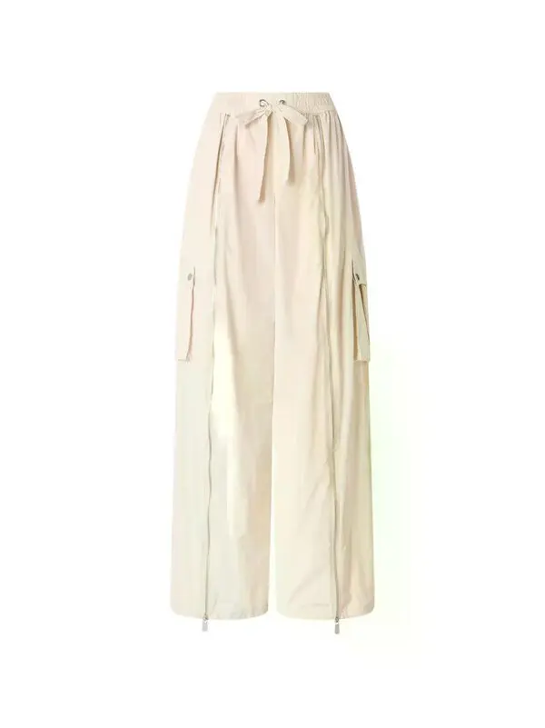Pinko Palazzo Trousers With Zip And Cargo Pockets - Neutrals