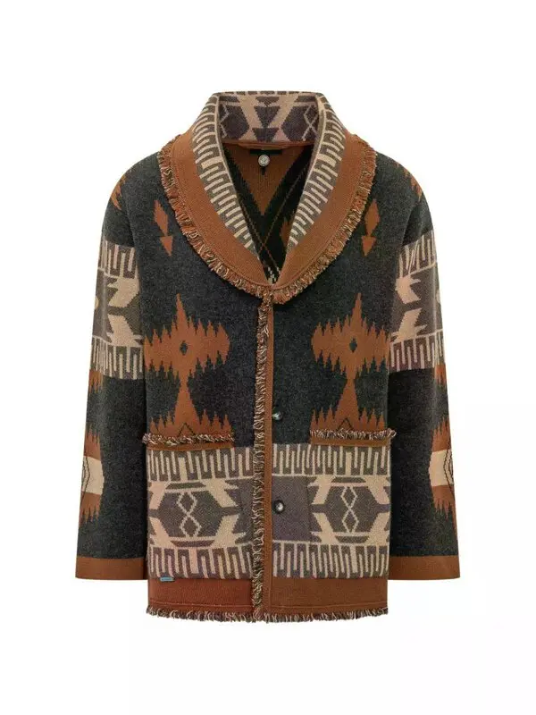Alanui Icon Jacquard Cardigan - Brown