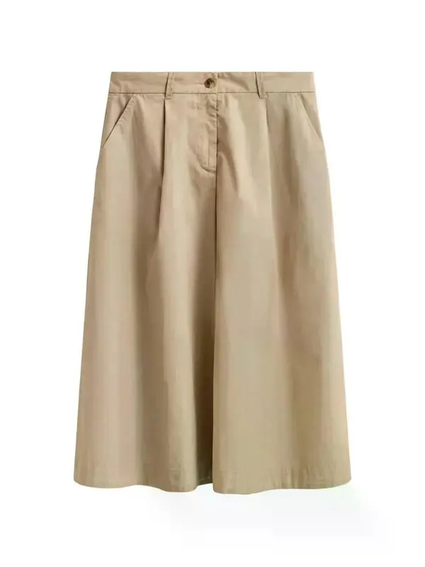 Gant Pleated A-line Midi Skirt - Neutrals