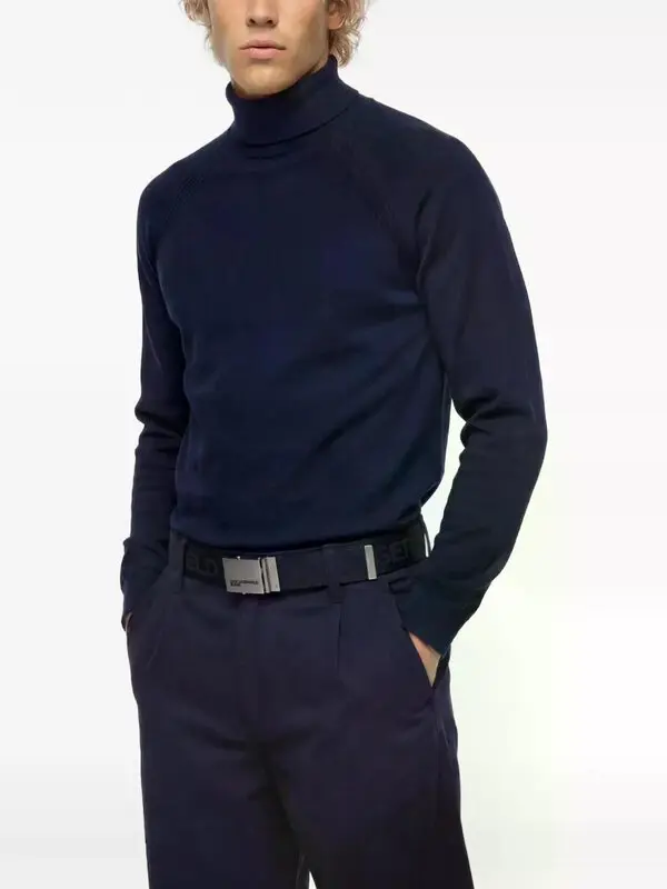 Karl Lagerfeld Lightweight Knit Roll-neck Sweater - Blue