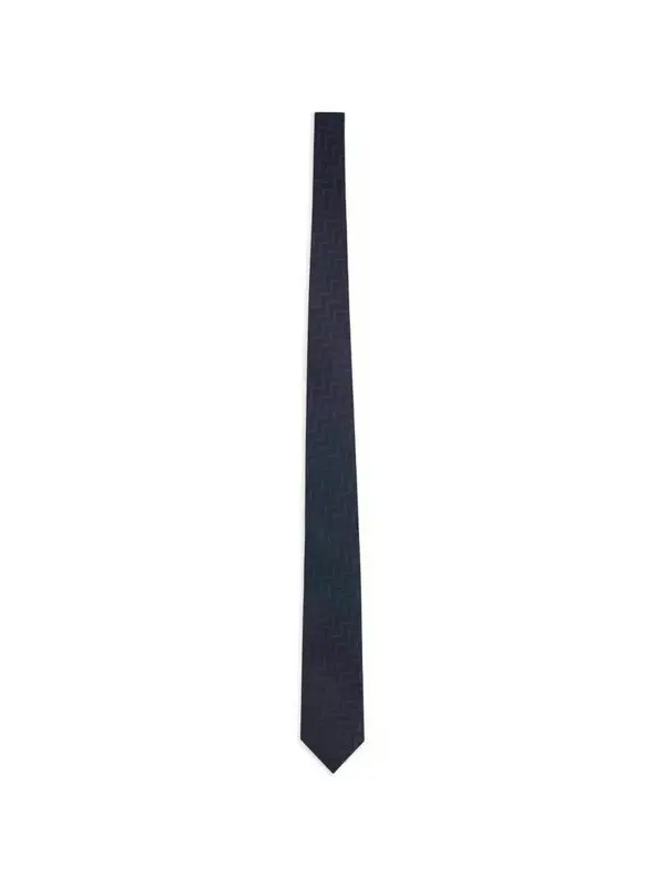 Giorgio Armani Zigzag Patterned Neck Tie - Blue