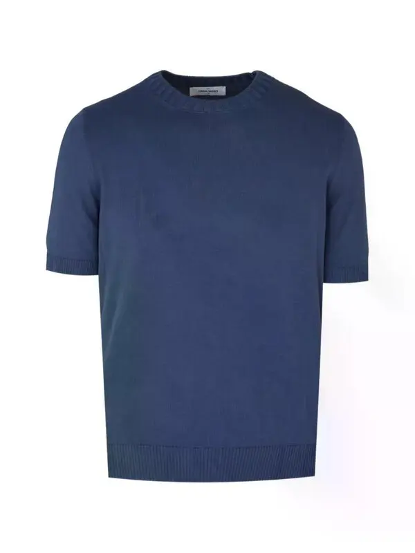 GRAN SASSO Ribbed-trim T-shirt - Blue