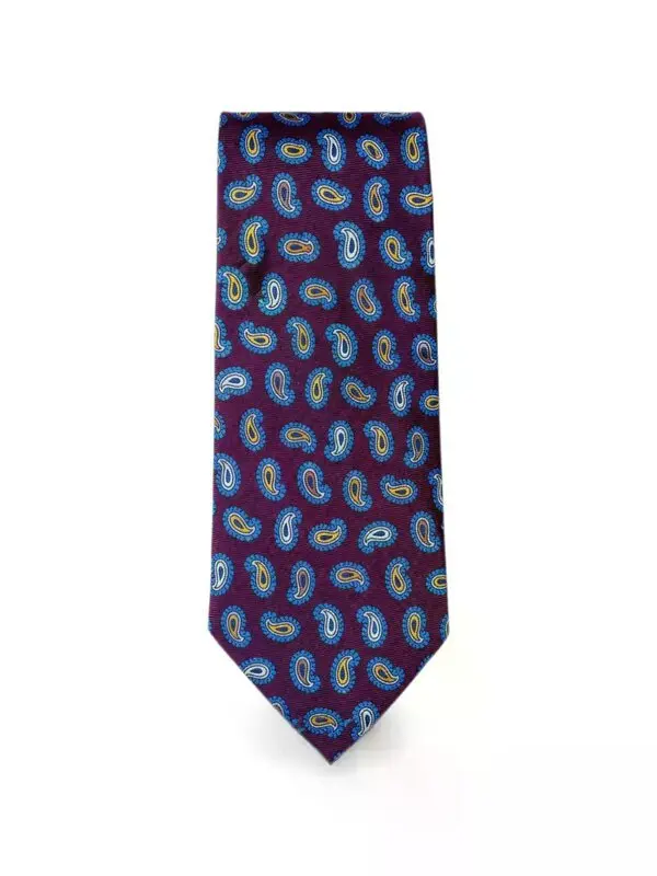 BONA FURTUNA Paisley Print Silk Neck Tie