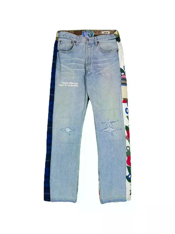 BETTER WITH AGE Esther Mixed Media Patchwork Denim Jeans