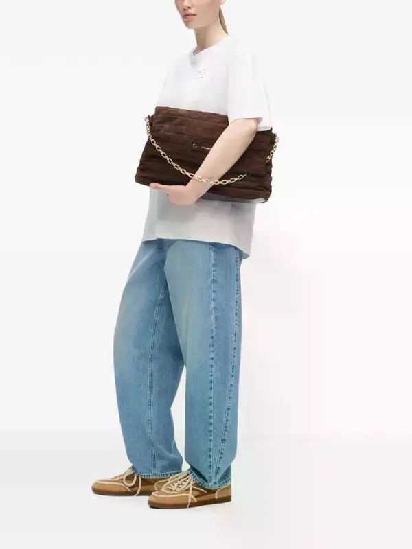 Karl Lagerfeld Medium K/essential Pleats Suede Shoulder Bag
