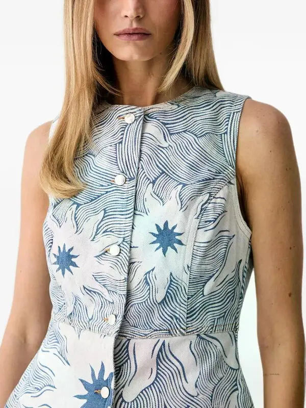 NEVER FULLY DRESSED Sun Print Peplum Waistcoat