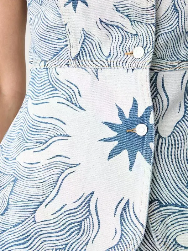 NEVER FULLY DRESSED Sun Print Peplum Waistcoat