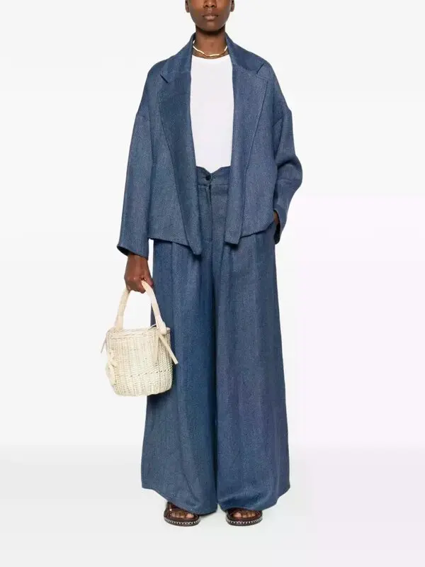 Alberta Ferretti High-waisted Pleated Trousers - Blue