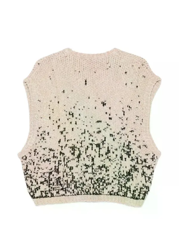 ALYSI Intarsia-knit Sleeveless Vest - Neutrals