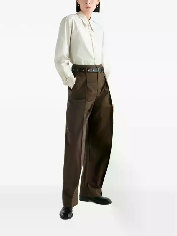 LEMAIRE Pointed Collar Shirt In Washed Cotton Silk - Neutrals