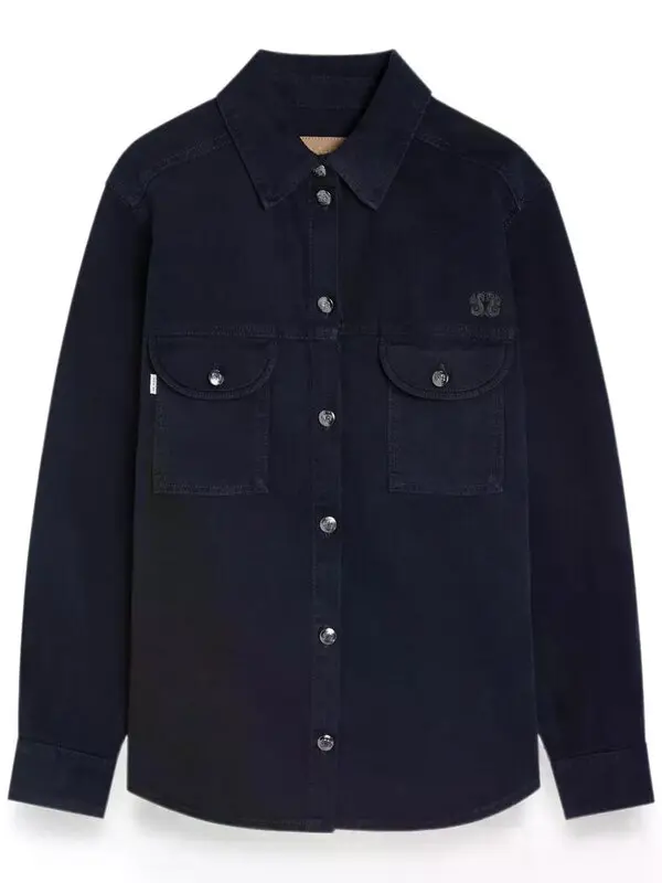 BLAZÉ MILANO Berber Logo-embroidered Denim Shirt - Blue