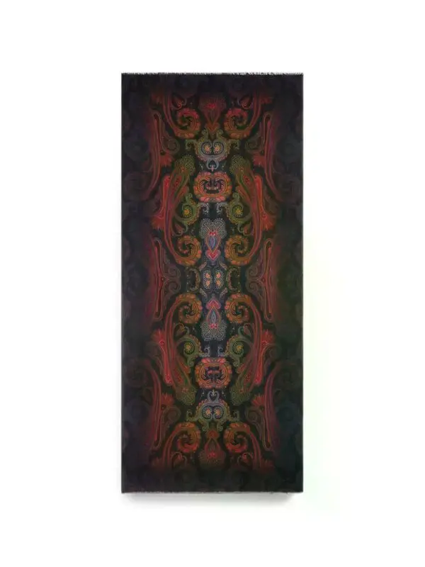 Etro Paisley-print Degradé-effect Scarf - Blue