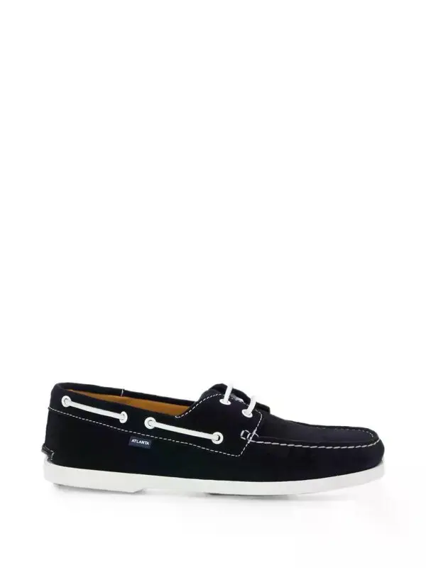 ATALANTA WELLER Contrast Stitch Suede Boat Shoes