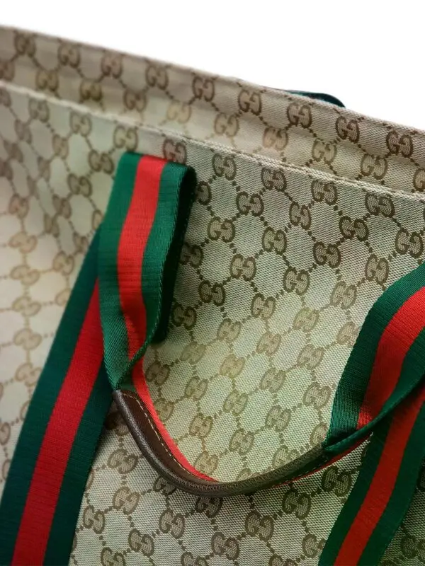 Gucci Medium Gg Supreme Web-stripe Tote Bag