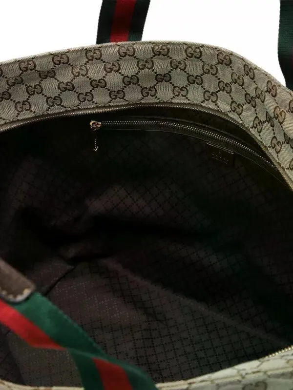 Gucci Medium Gg Supreme Web-stripe Tote Bag