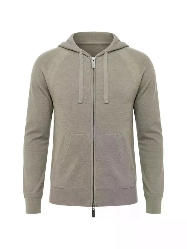 PAOLO PECORA Zip-up Knit Hoodie - Green