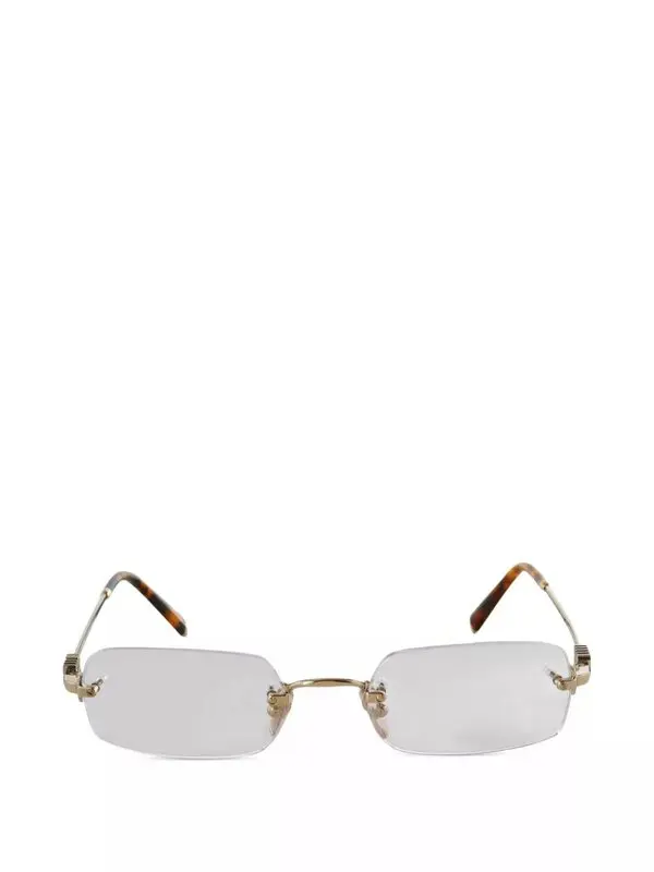 Miu Miu Rimless Rectangle Glasses - Gold
