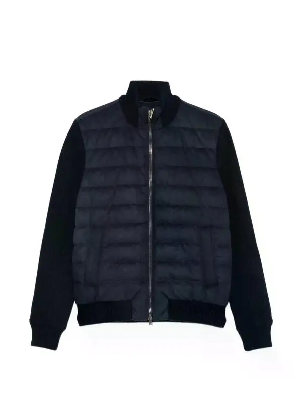 Herno Quilted Ribbed-sleeves Jacket - Blue