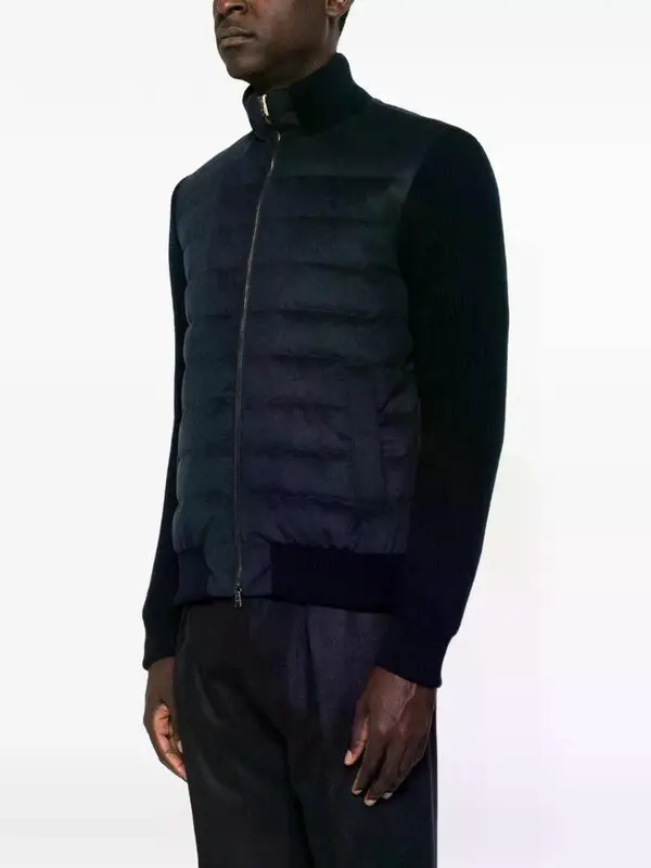 Herno Quilted Ribbed-sleeve Jacket