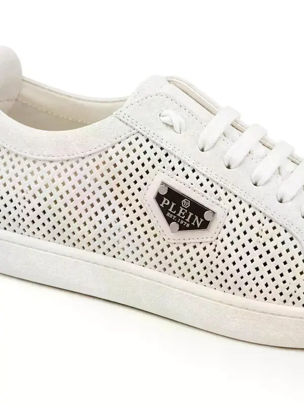 Philipp Plein Perforated Suede Sneakers - Neutrals