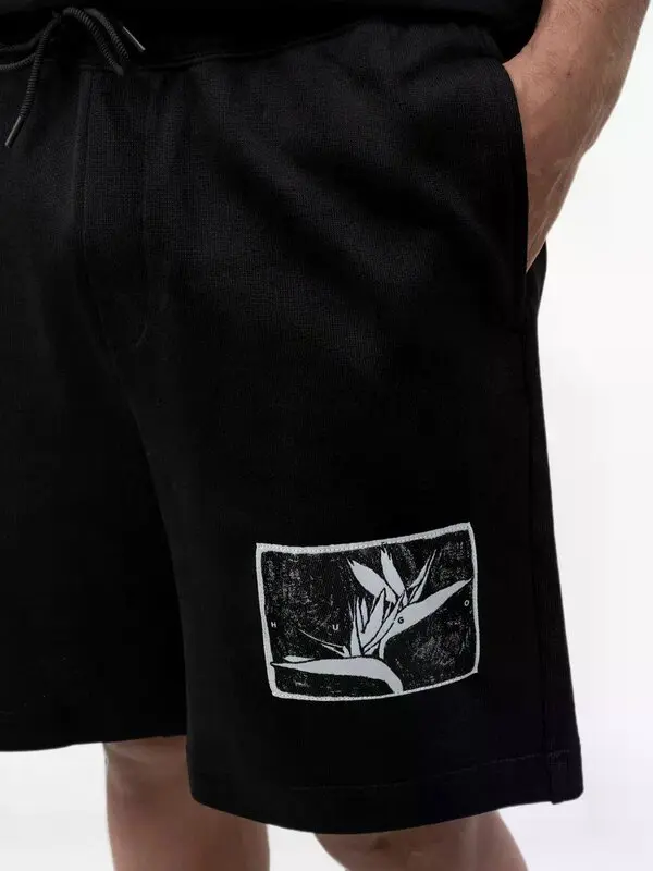 Hugo Darispan Cotton-terry Shorts With Artwork-patch