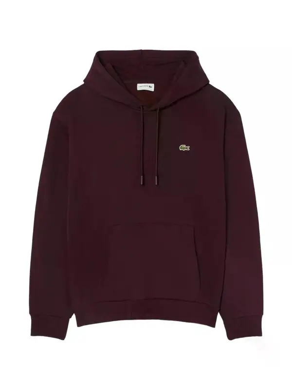 Lacoste Logo-patch Hoodie - Brown