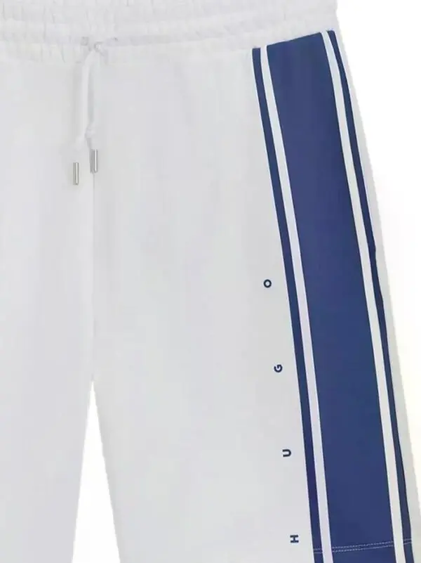 Hugo Logo-print Side-stripe Shorts - White