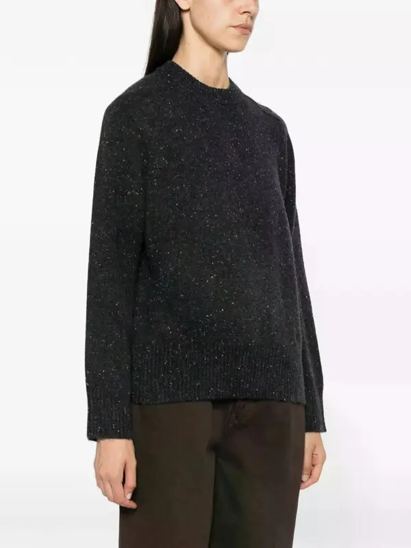 Loulou De Saison Cashmere Speckled-knit Crew Neck Sweater - Grey