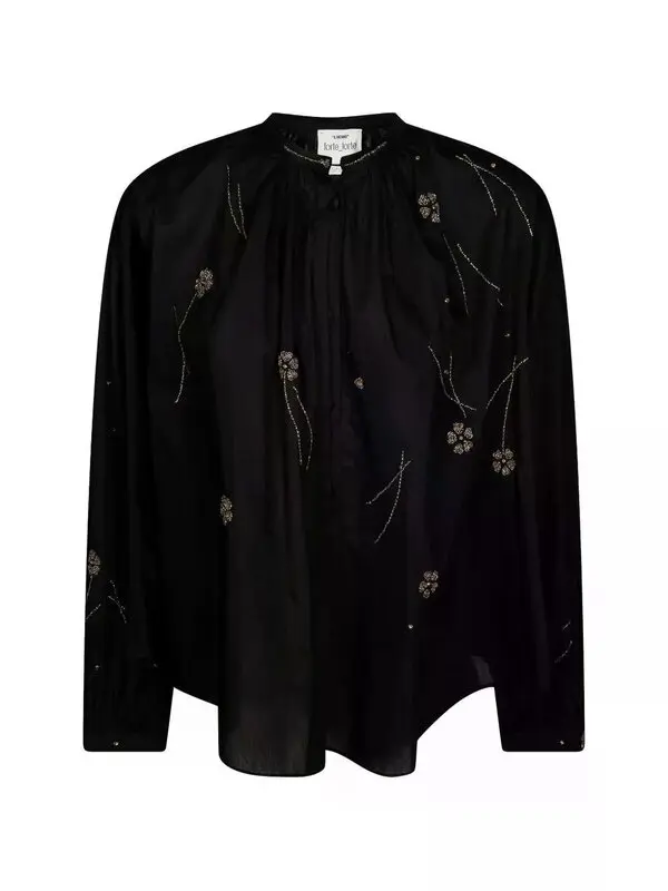 FORTE_FORTE Bead-embroidered Blouse - Black