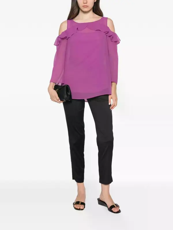 MY TWIN Heart Plaque Slim-fit Trousers