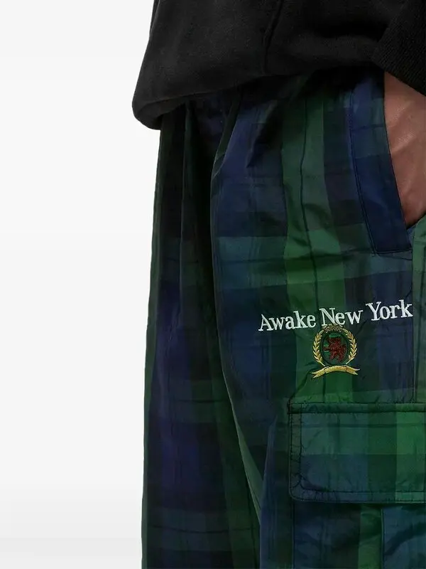 AWAKE NY Check-pattern Cargo Track Pants