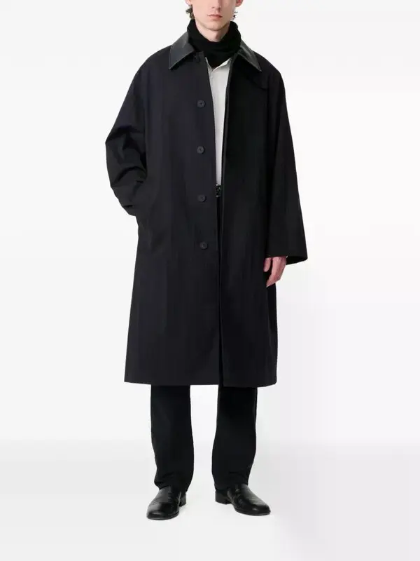 Studio Nicholson Leather-collar Trench Coat
