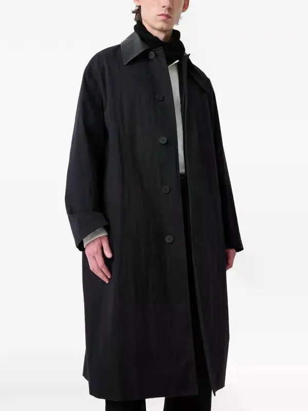 Studio Nicholson Leather-collar Trench Coat