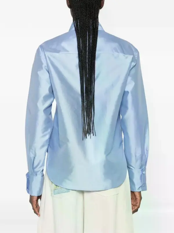 Sandro Suzanne Jewel-button Satin-finish Shirt
