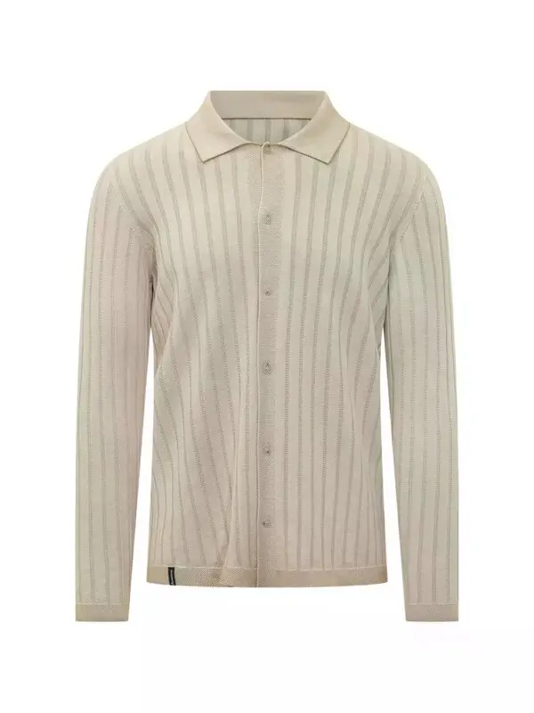 AROVESCIO Ribbed-knit Long-sleeve Shirt