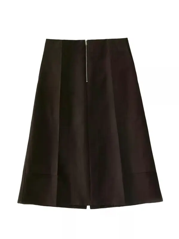 Studio Nicholson Darc Pressed-crease Midi Skirt - Brown