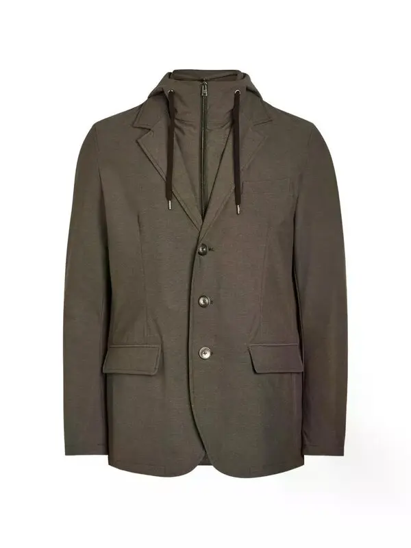 Herno Hooded Single-breasted Blazer