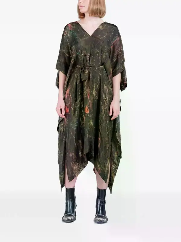 Henrik Vibskov Abstract Print Kaftan Dress - Green