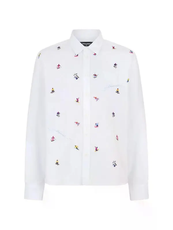 Dsquared2 Skiers Embroidered Boxy Shirt - White
