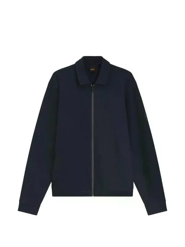 BOSS Zip-up Shirt Jacket With Spread Collar - Blue