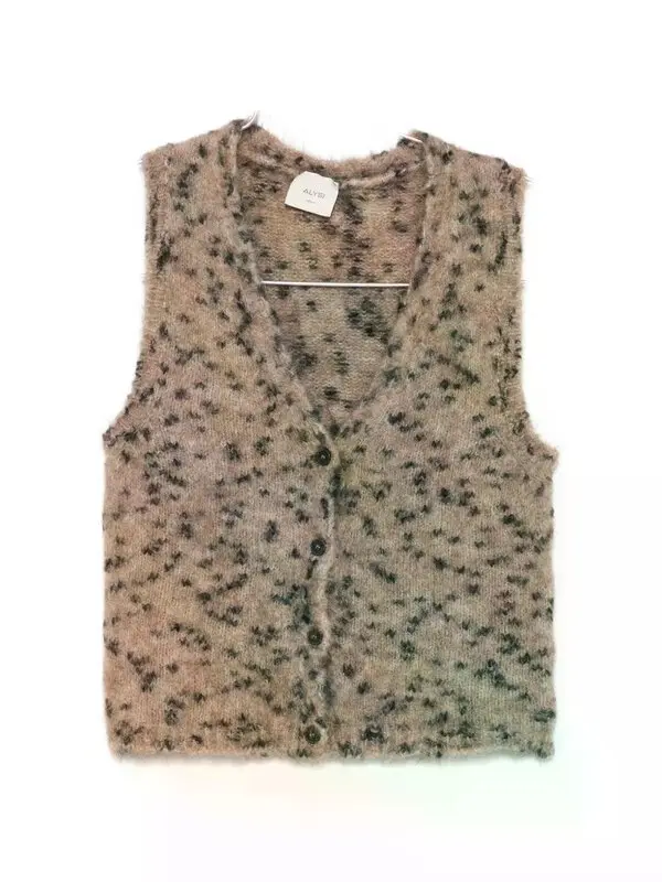 ALYSI Leopard-pattern Button-up Vest