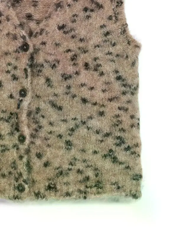 ALYSI Leopard-pattern Button-up Vest