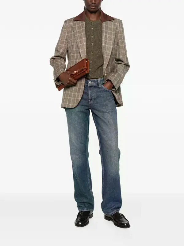 Maje Checked Removable-collar Blazer