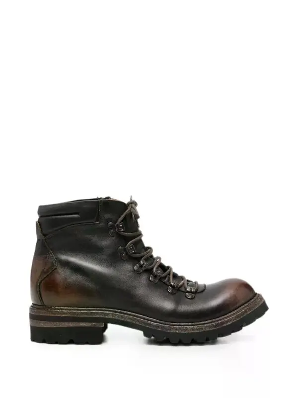 SHOTO Leather Boots - Brown