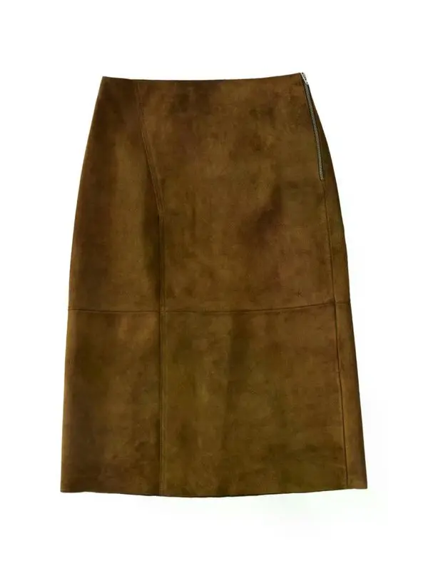 Studio Nicholson Melete Asymmetric Midi Skirt - Brown
